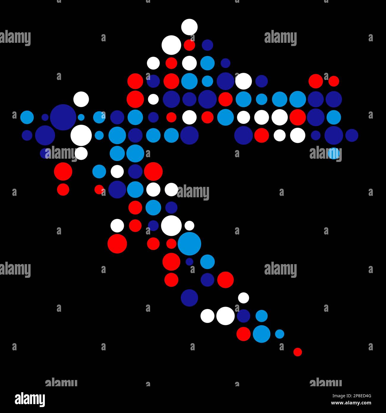 Croatia Map Silhouette Pixelated generative pattern illustration Stock ...