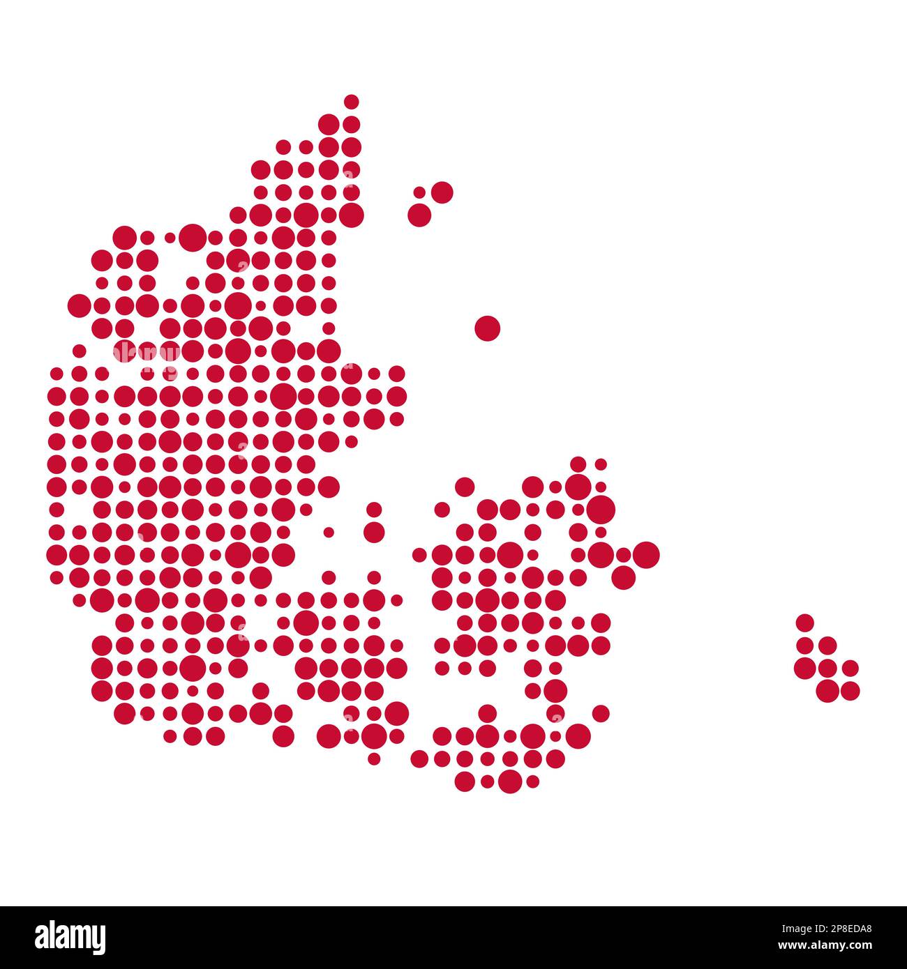 Denmark Map Silhouette Pixelated generative pattern illustration Stock ...