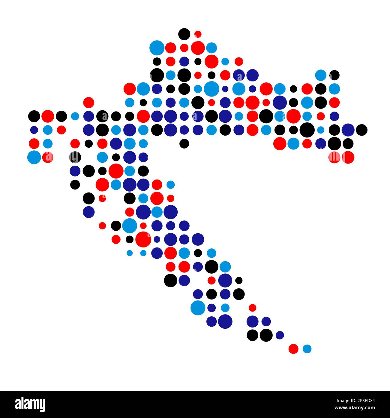 Croatia Map Silhouette Pixelated generative pattern illustration Stock ...