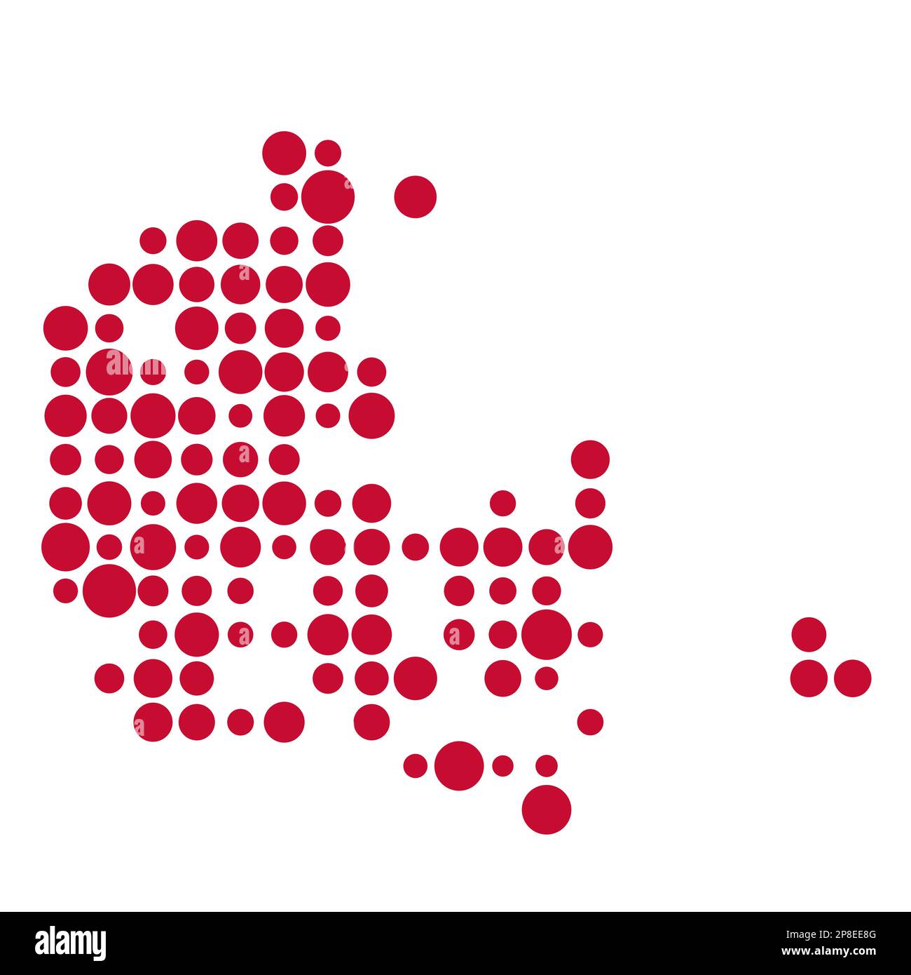 Denmark Map Silhouette Pixelated generative pattern illustration Stock ...