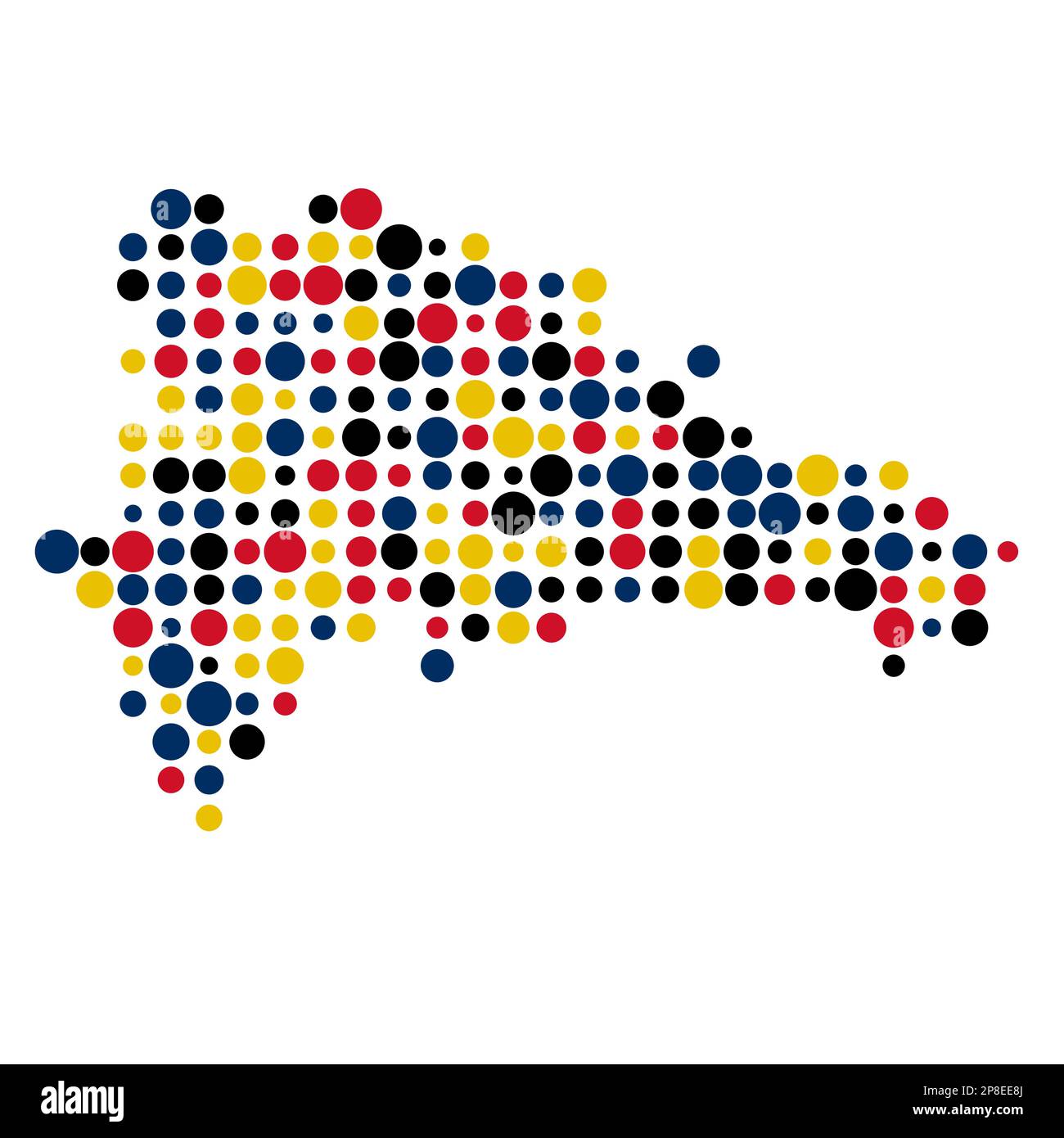 Dominican republic Map Silhouette Pixelated generative pattern ...