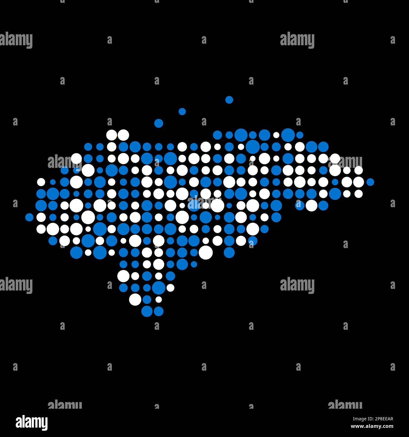 Honduras Map Silhouette Pixelated generative pattern illustration Stock ...