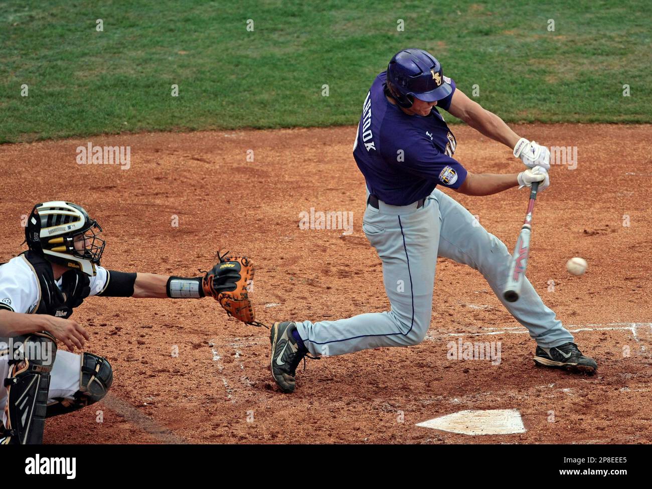 LSU's Mikie Mahtook rips an RBI-single in the fourth inning against ...
