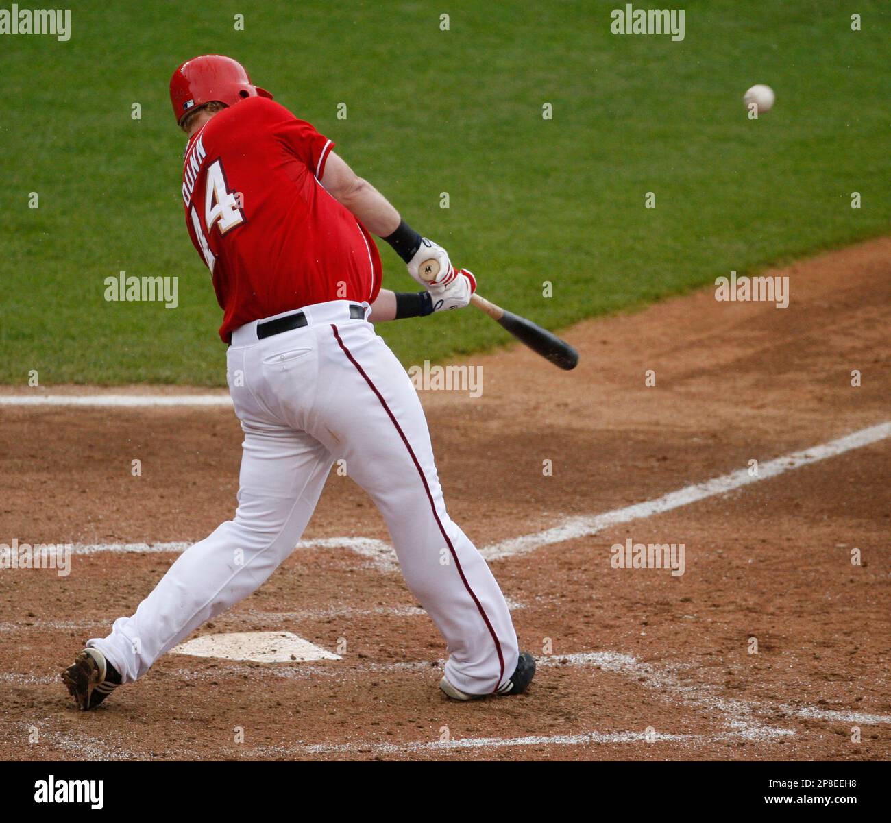 Washington Nationals left fielder Adam Dunn (44) connects for a grand ...
