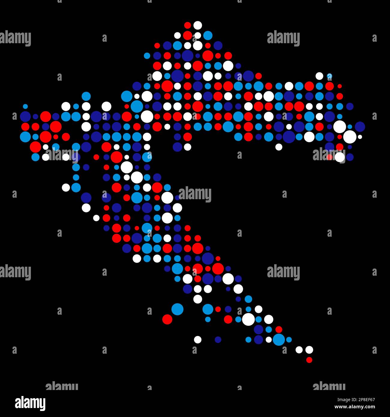 Croatia Map Silhouette Pixelated generative pattern illustration Stock ...