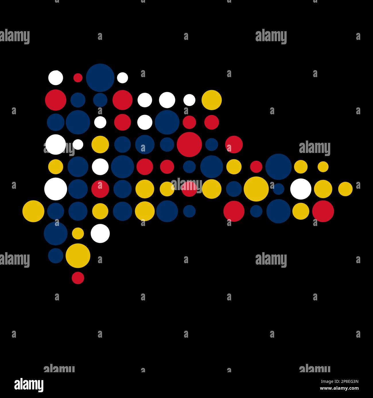 Dominican republic Map Silhouette Pixelated generative pattern ...