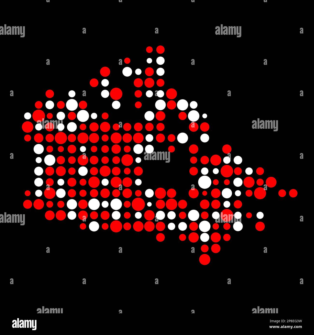 Canada Map Silhouette Pixelated generative pattern illustration Stock ...