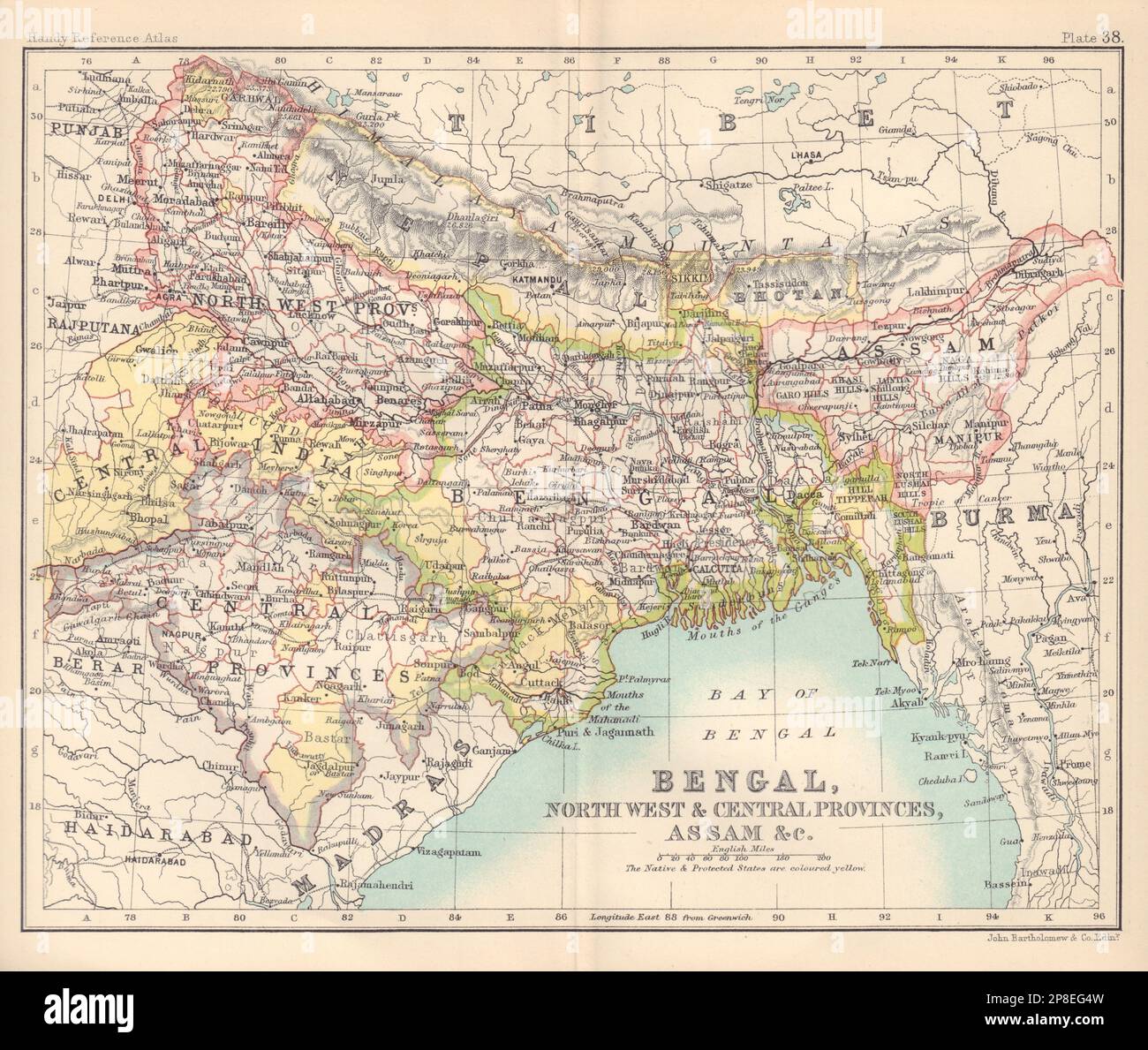 NE British India. Bengal, Central Provinces, Assam, &c. BARTHOLOMEW ...