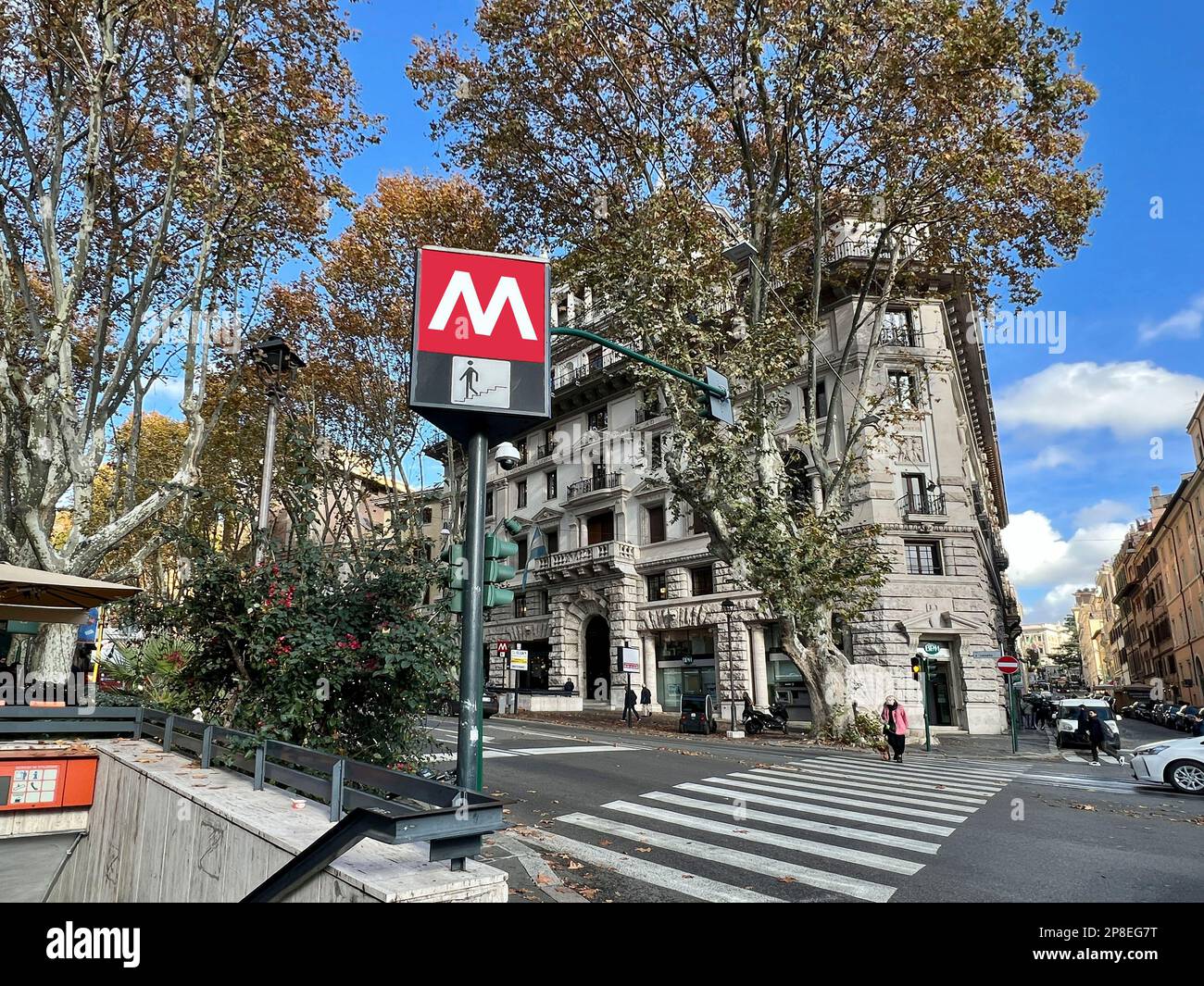 Rome, Italy - december 2, 2022; entrance of metro or subway station in ...