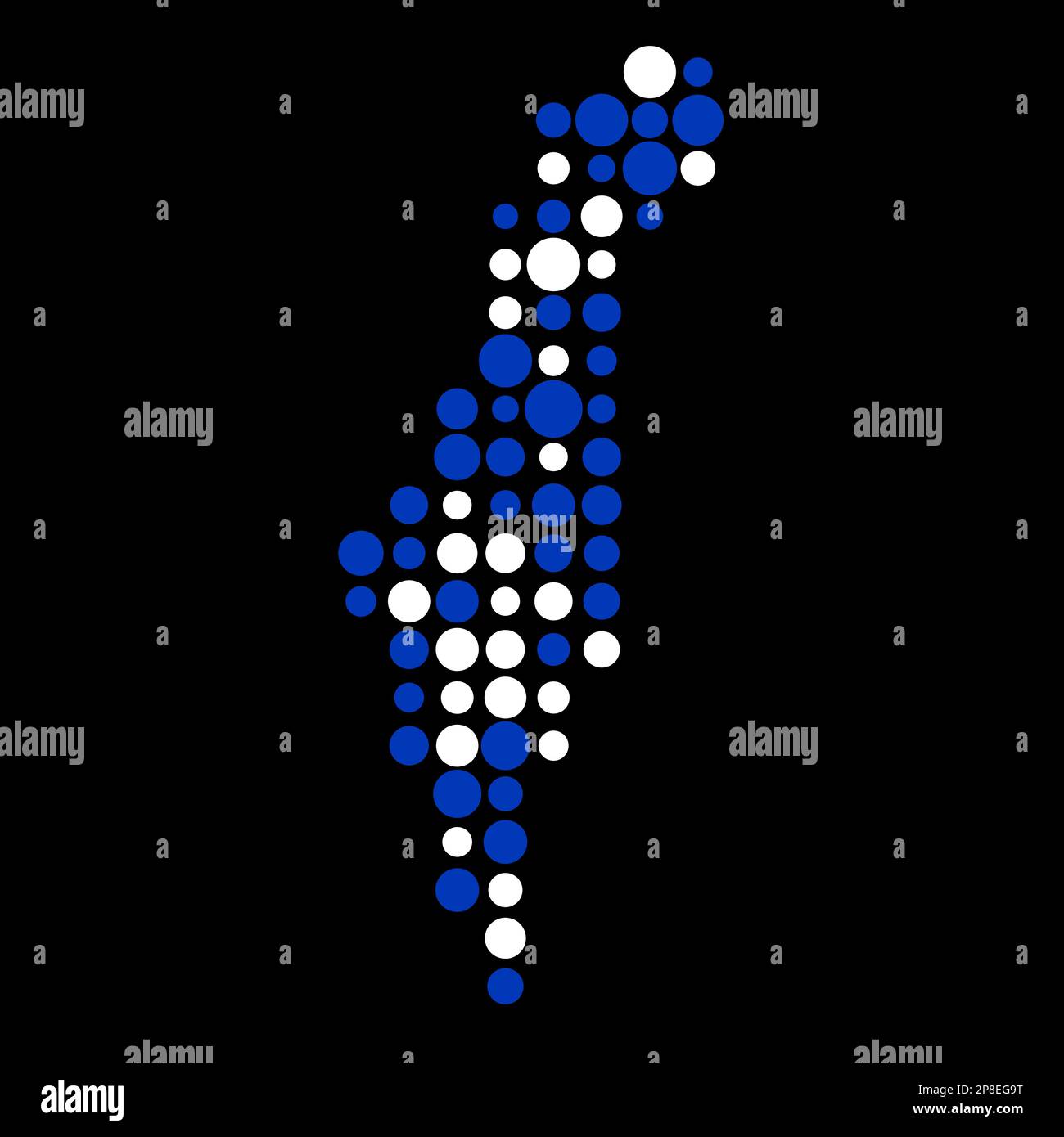 Israel Map Silhouette Pixelated generative pattern illustration Stock ...