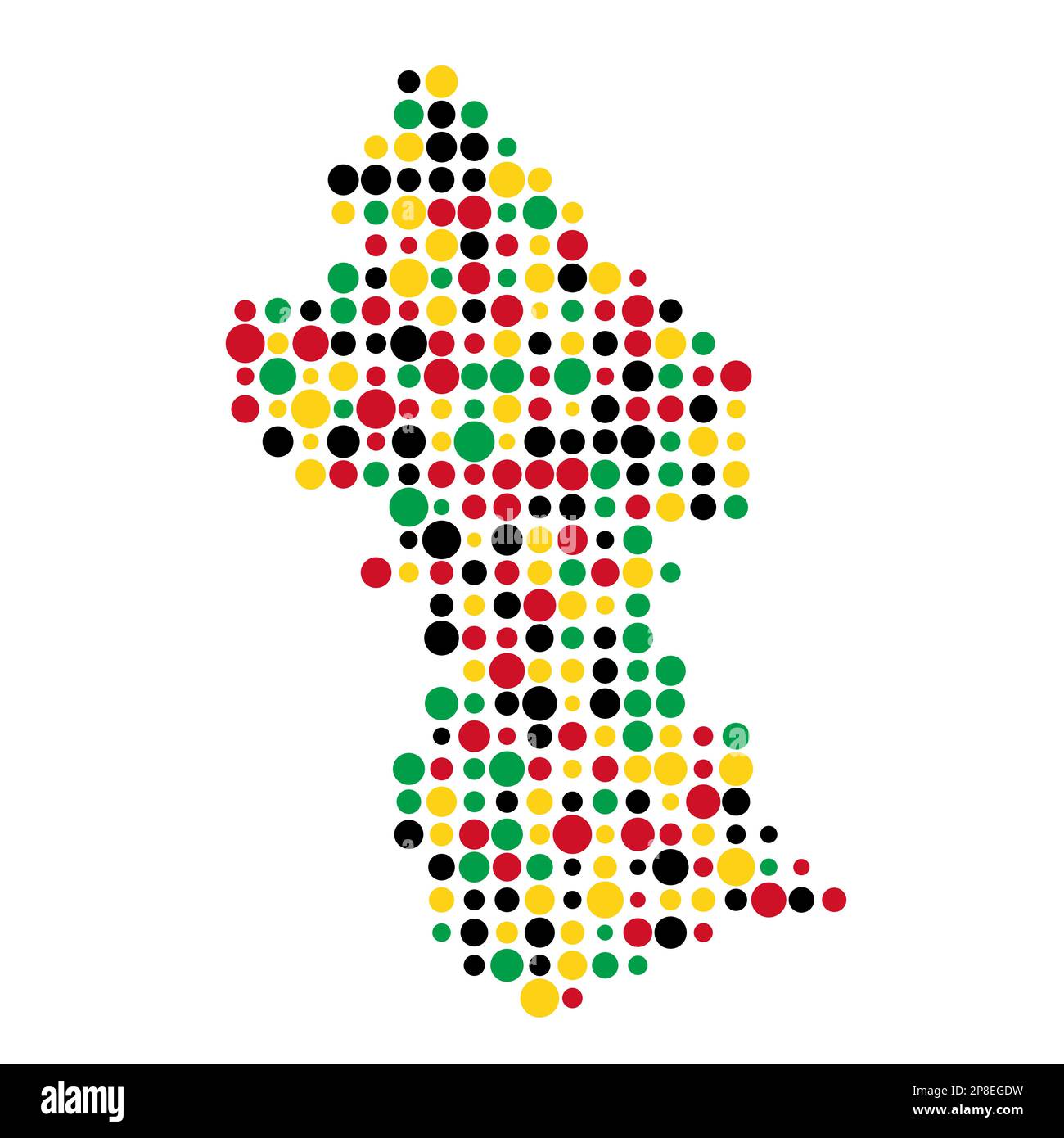 Guyana Map Silhouette Pixelated generative pattern illustration Stock ...