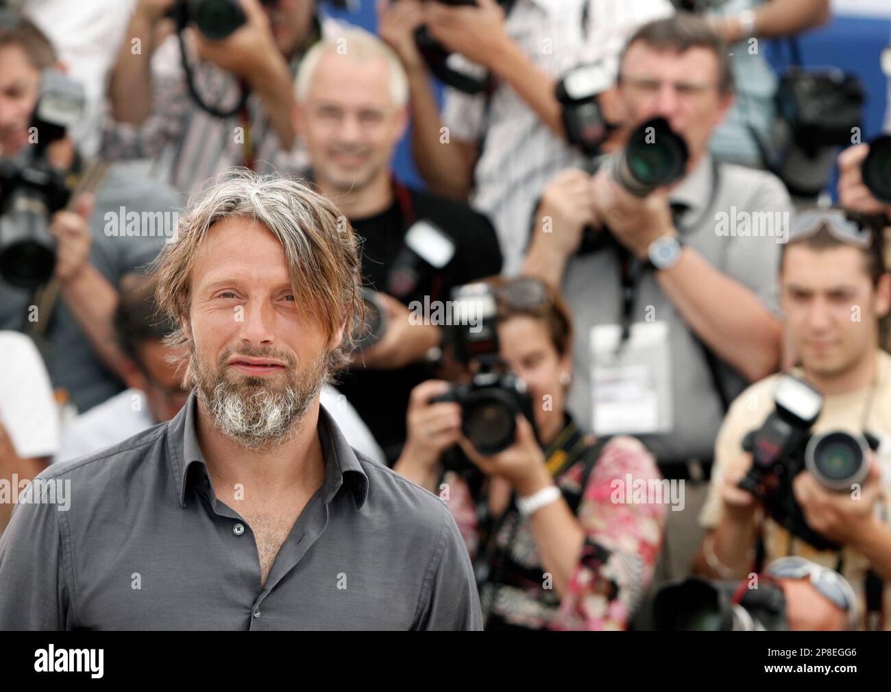 Danish actor Mads Mikkelsen poses at a photo call for the film 'Coco ...