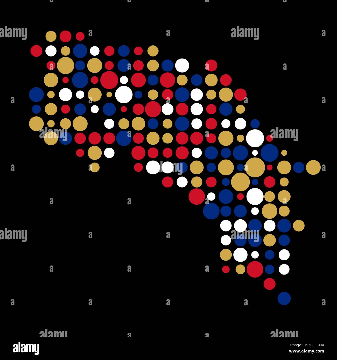 Costa rica Map Silhouette Pixelated generative pattern illustration ...