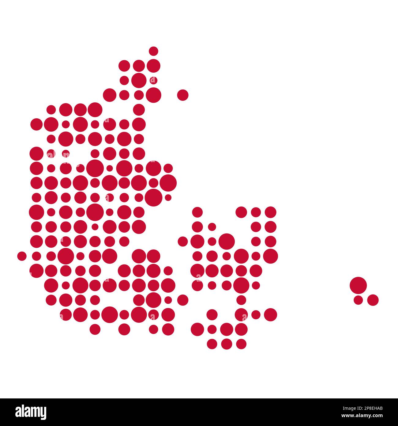 Denmark Map Silhouette Pixelated generative pattern illustration Stock ...
