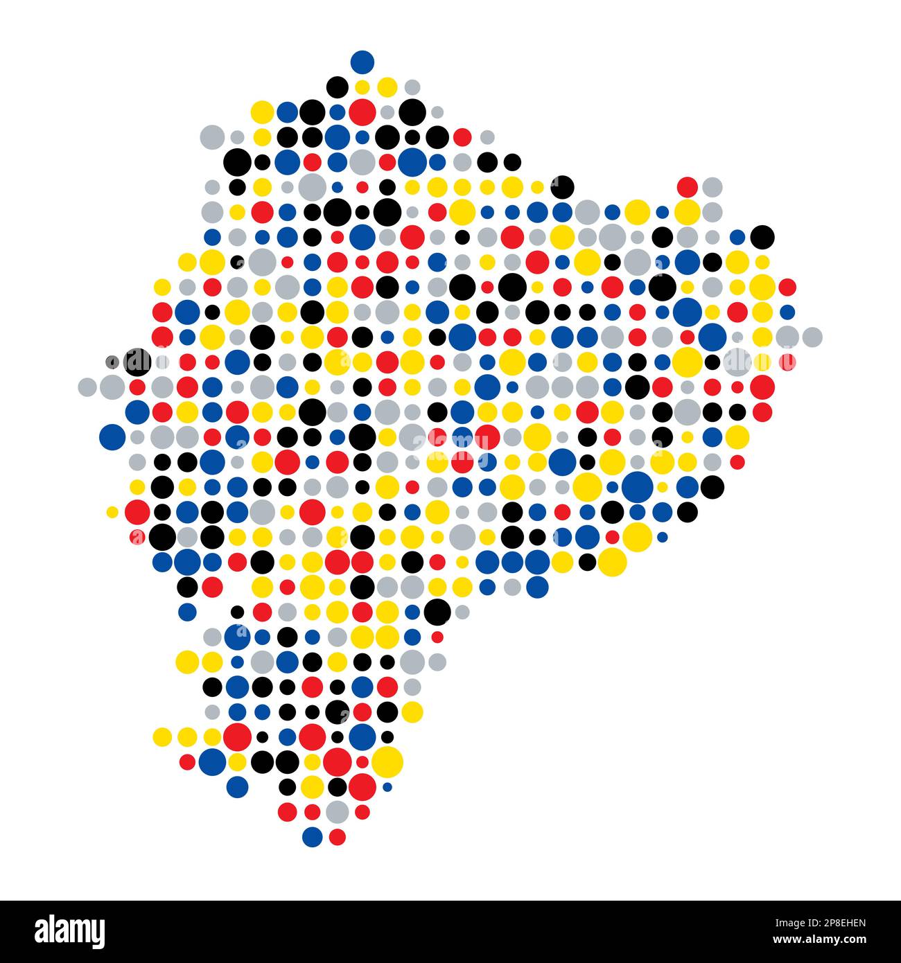Ecuador Map Silhouette Pixelated generative pattern illustration Stock ...