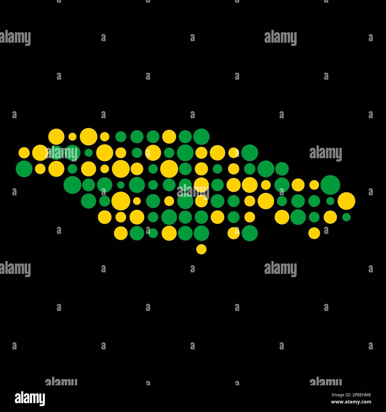 Jamaica Map Silhouette Pixelated generative pattern illustration Stock ...