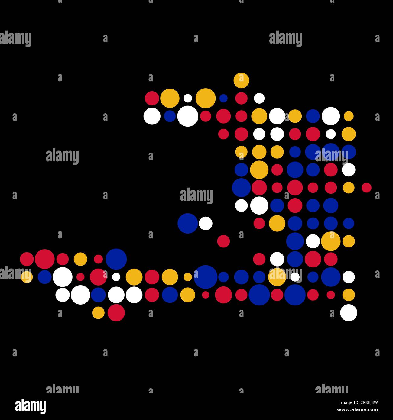 Haiti Map Silhouette Pixelated generative pattern illustration Stock ...