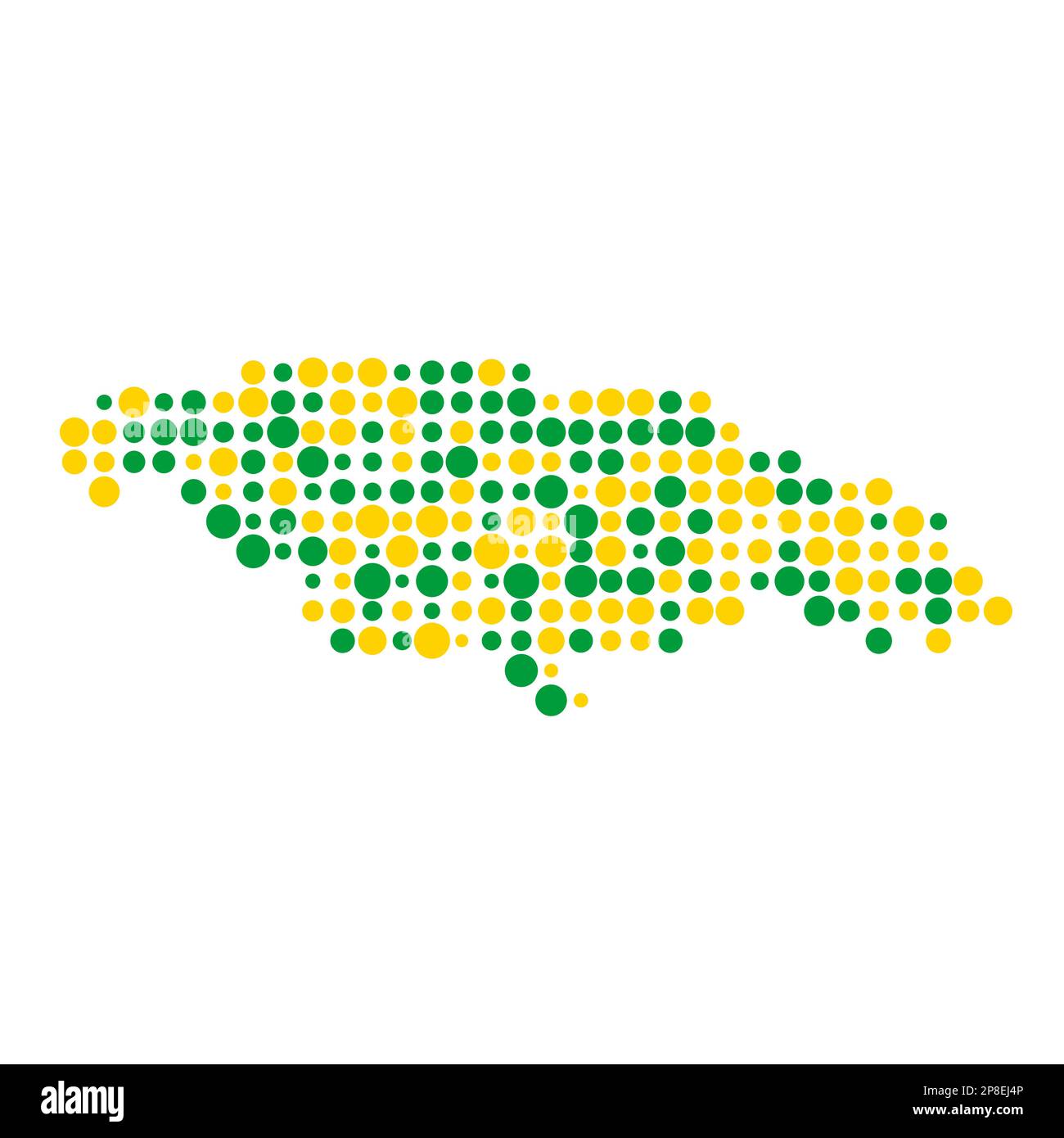 Jamaica Map Silhouette Pixelated generative pattern illustration Stock ...