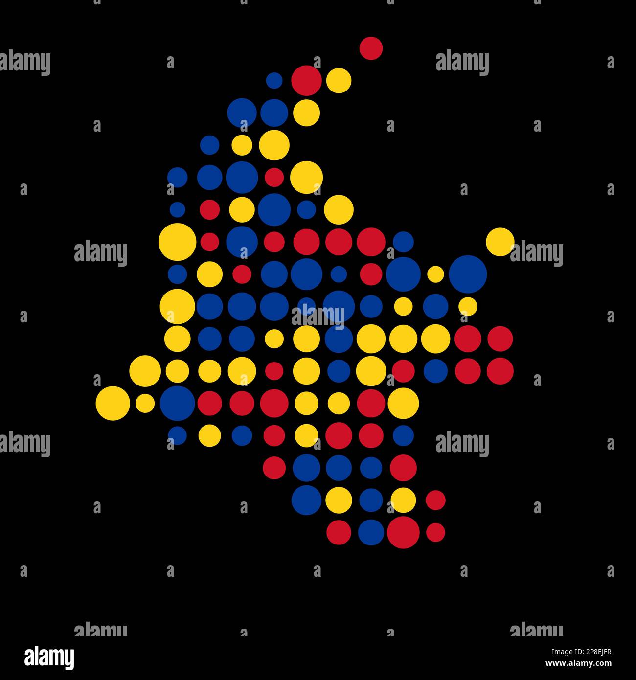 Colombia Map Silhouette Pixelated generative pattern illustration Stock ...