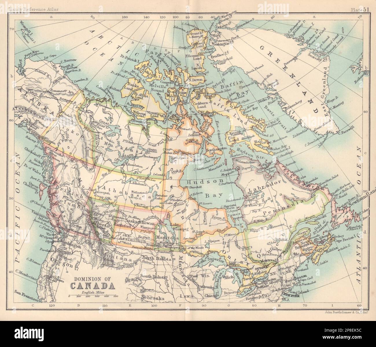 Dominion of Canada. Provinces. BARTHOLOMEW 1898 old antique map plan ...