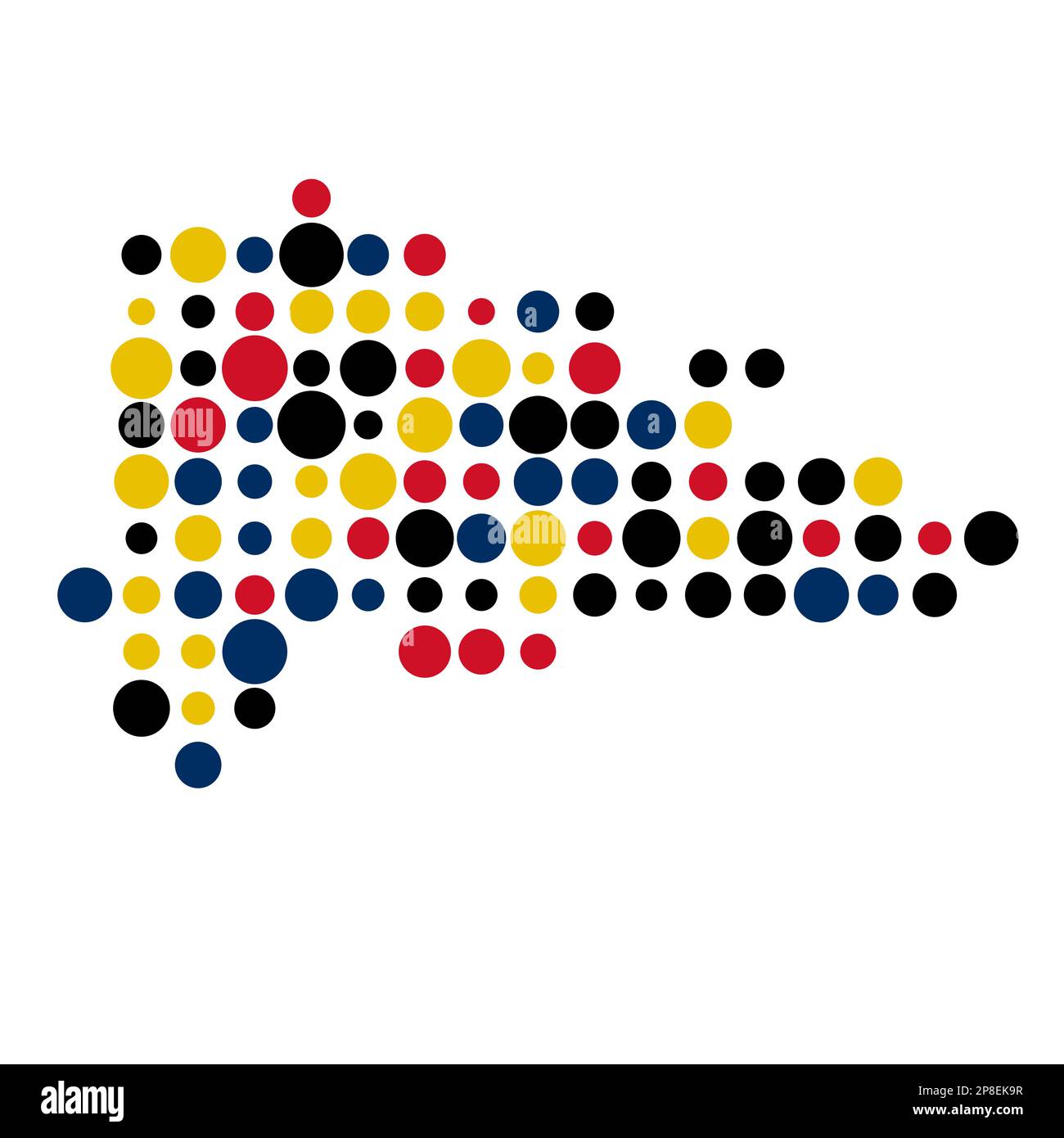 Dominican republic Map Silhouette Pixelated generative pattern ...