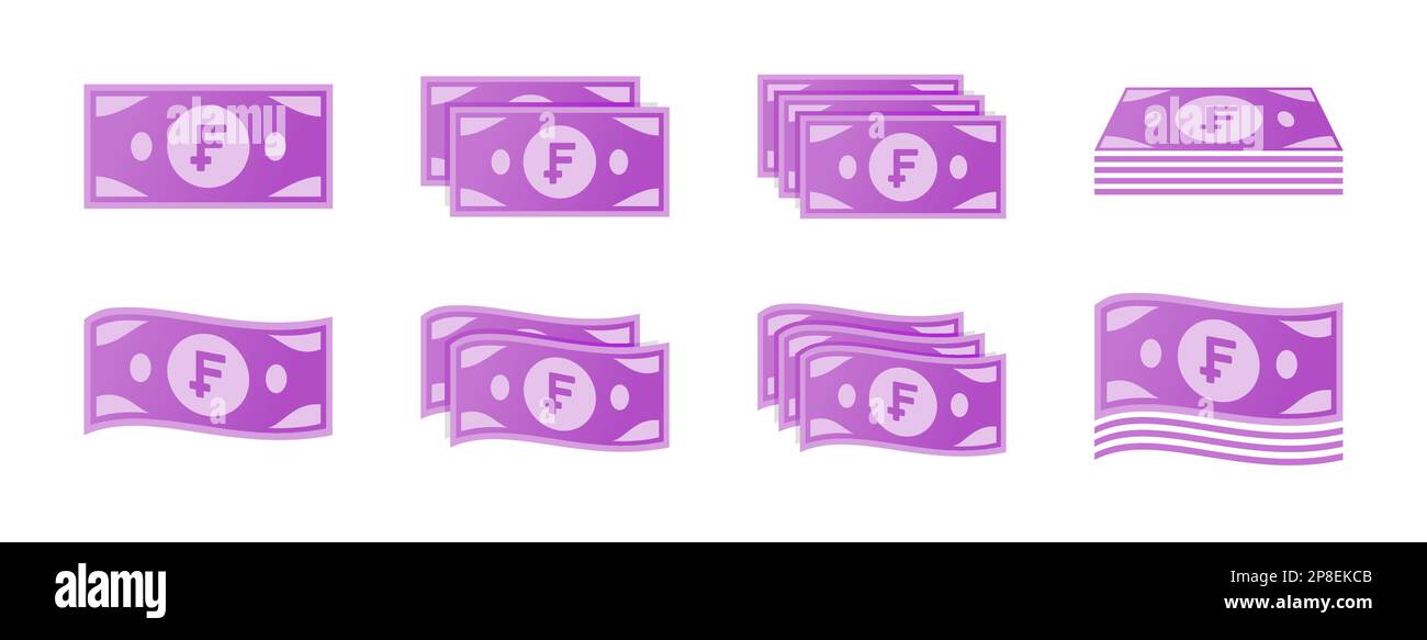 Swiss Franc Banknote Icon Set Stock Vector Image & Art - Alamy