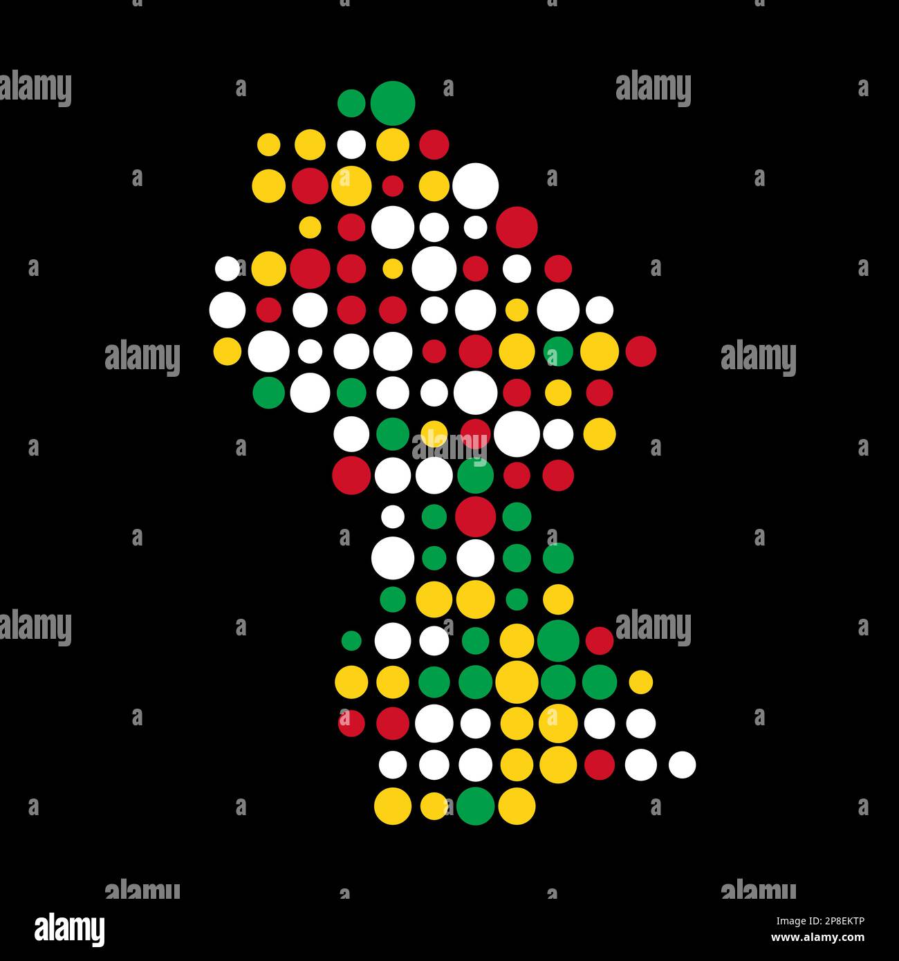 Guyana Map Silhouette Pixelated generative pattern illustration Stock ...