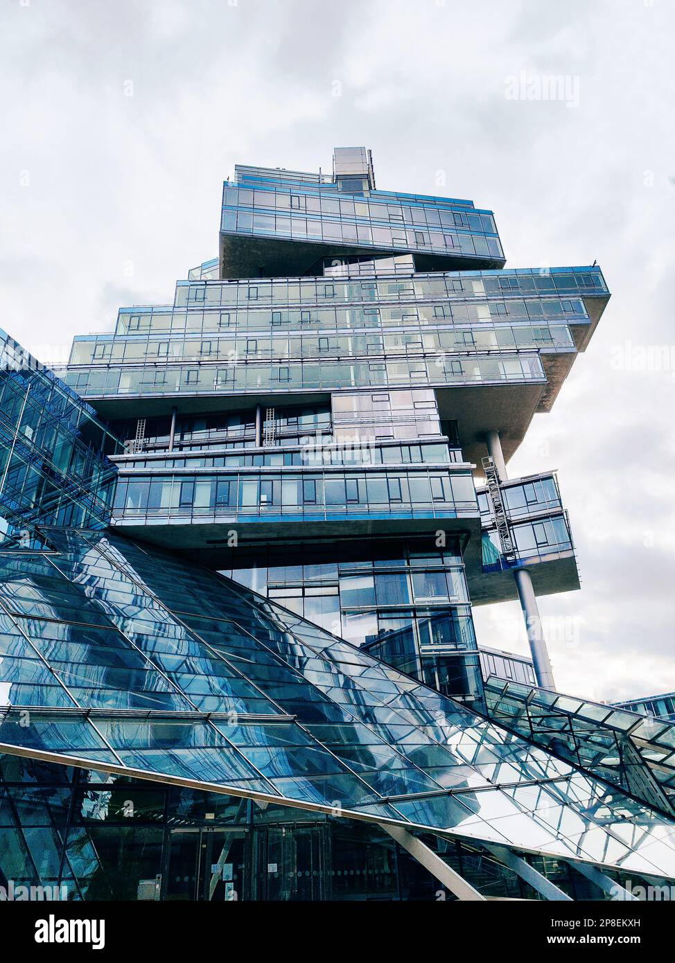 Futuristic modern glass administrative building of Bank Nord LB in ...