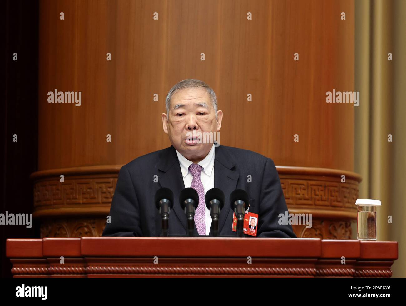 Beijing, China. 9th Mar, 2023. Chui Sai Cheong, a member of the 14th ...