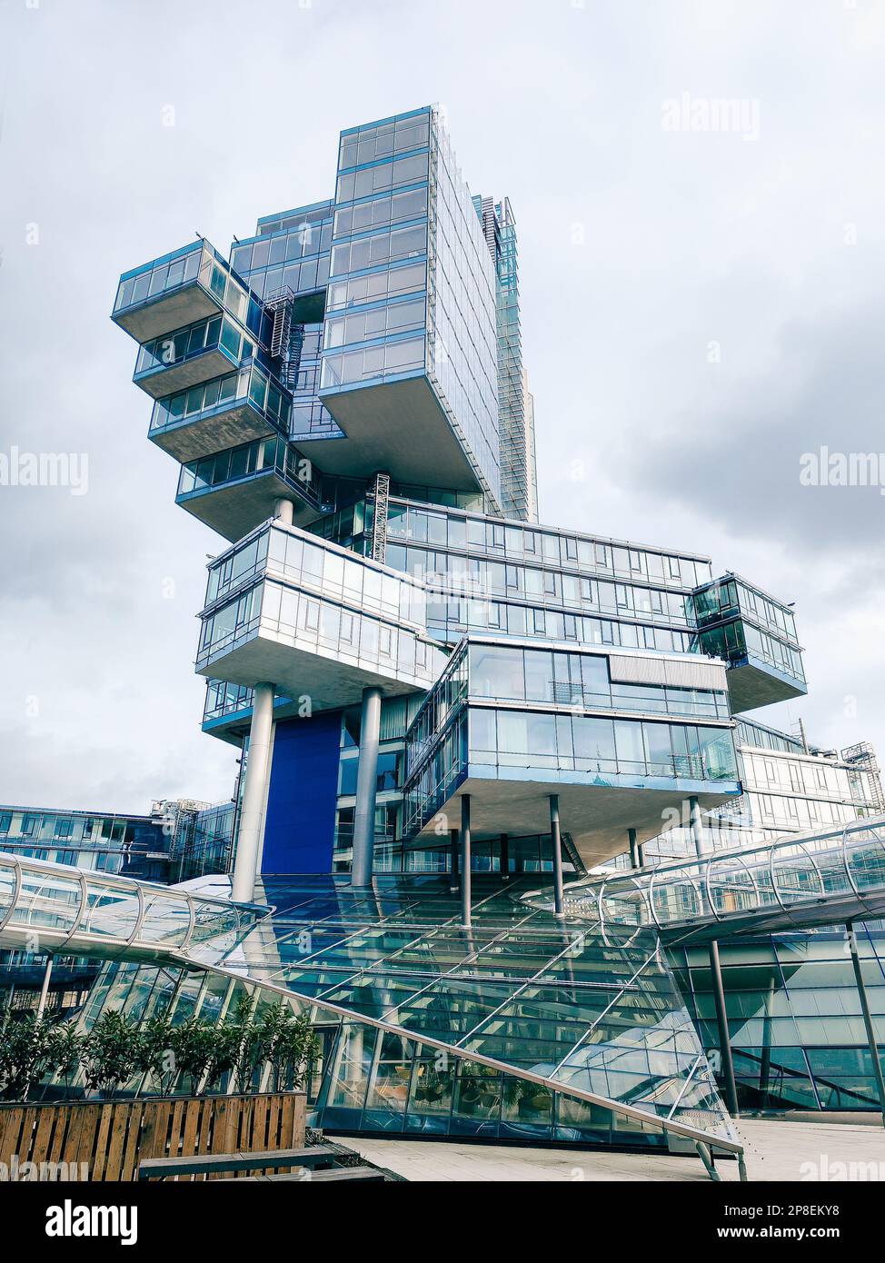 Futuristic modern glass administrative building of Bank Nord LB in ...
