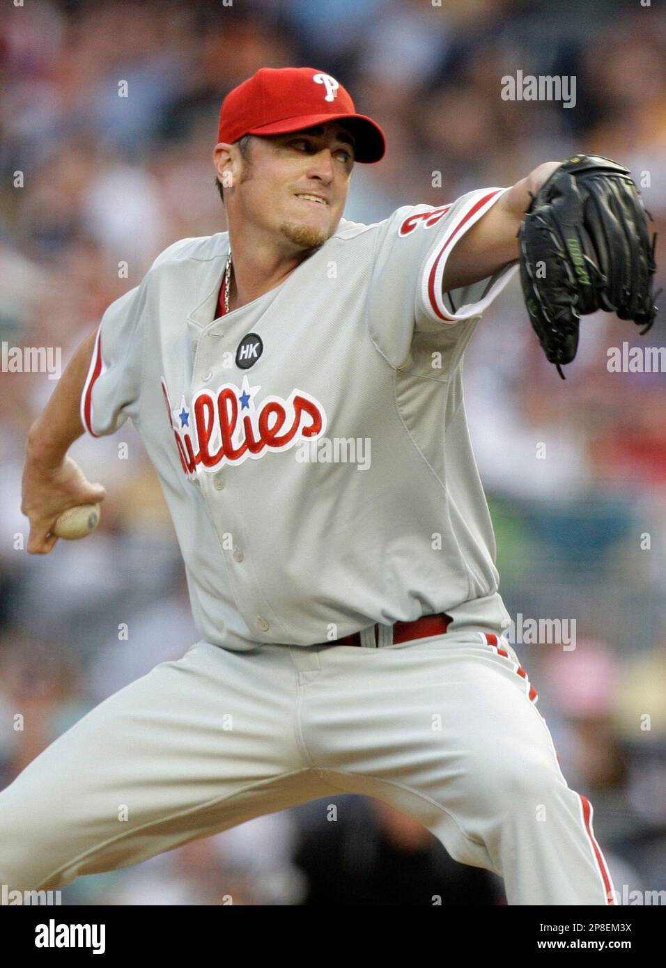 Philadelphia Phillies starting pitcher Brett Myers delivers a pitch ...