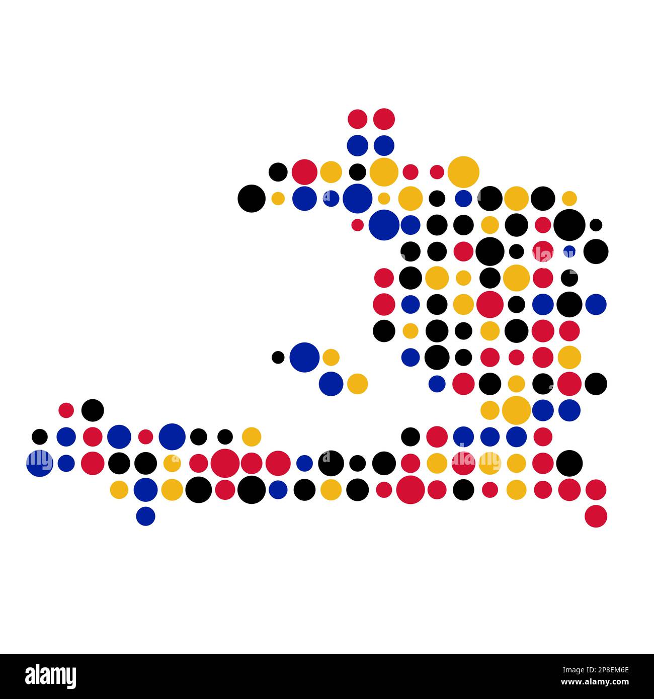 Haiti Map Silhouette Pixelated generative pattern illustration Stock ...