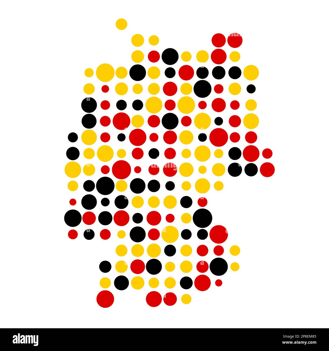 Germany Map Silhouette Pixelated generative pattern illustration Stock ...