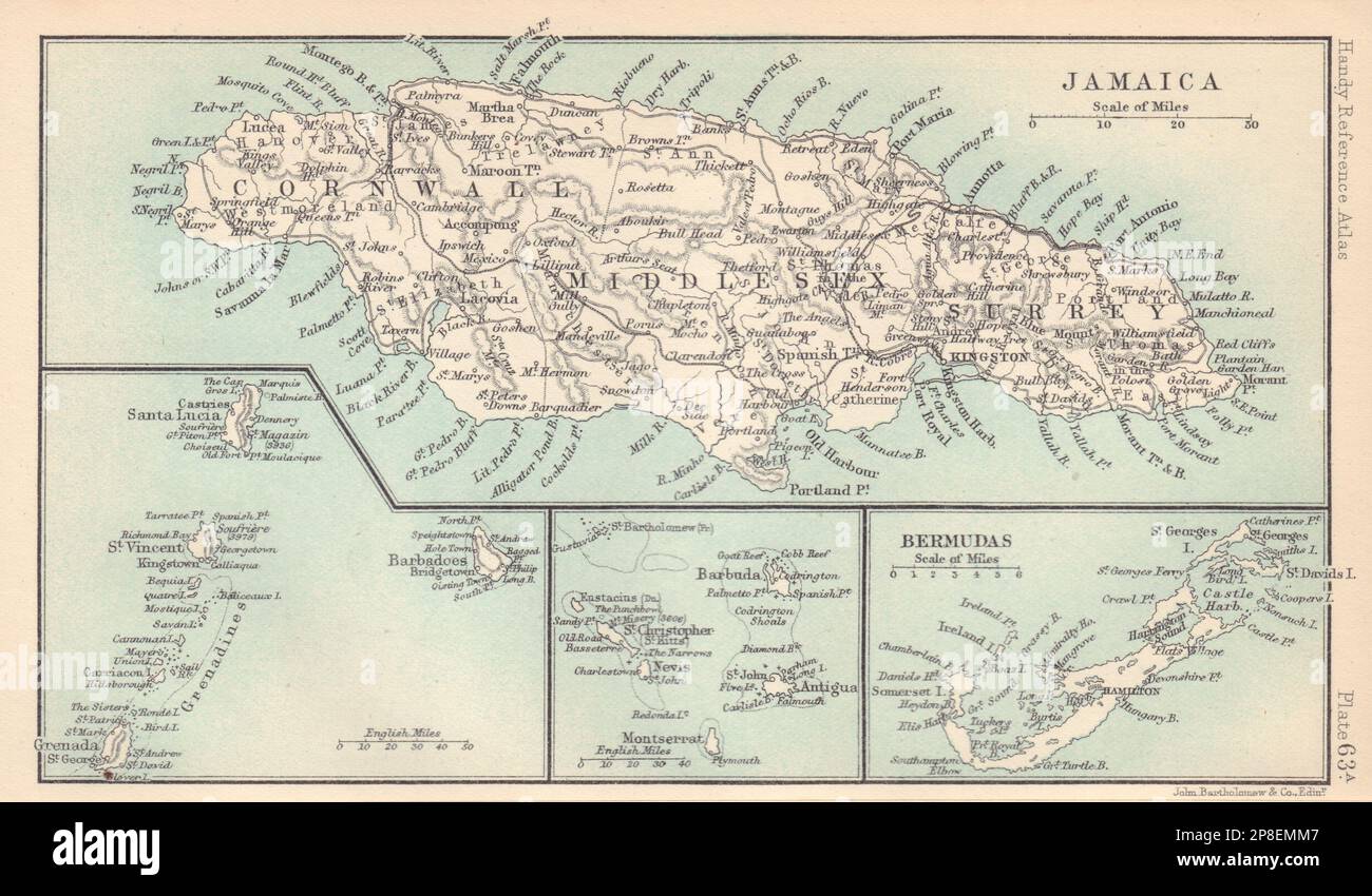 British West Indies. Jamaica Bermuda. St Vincent Barbados St Lucia 1898 ...