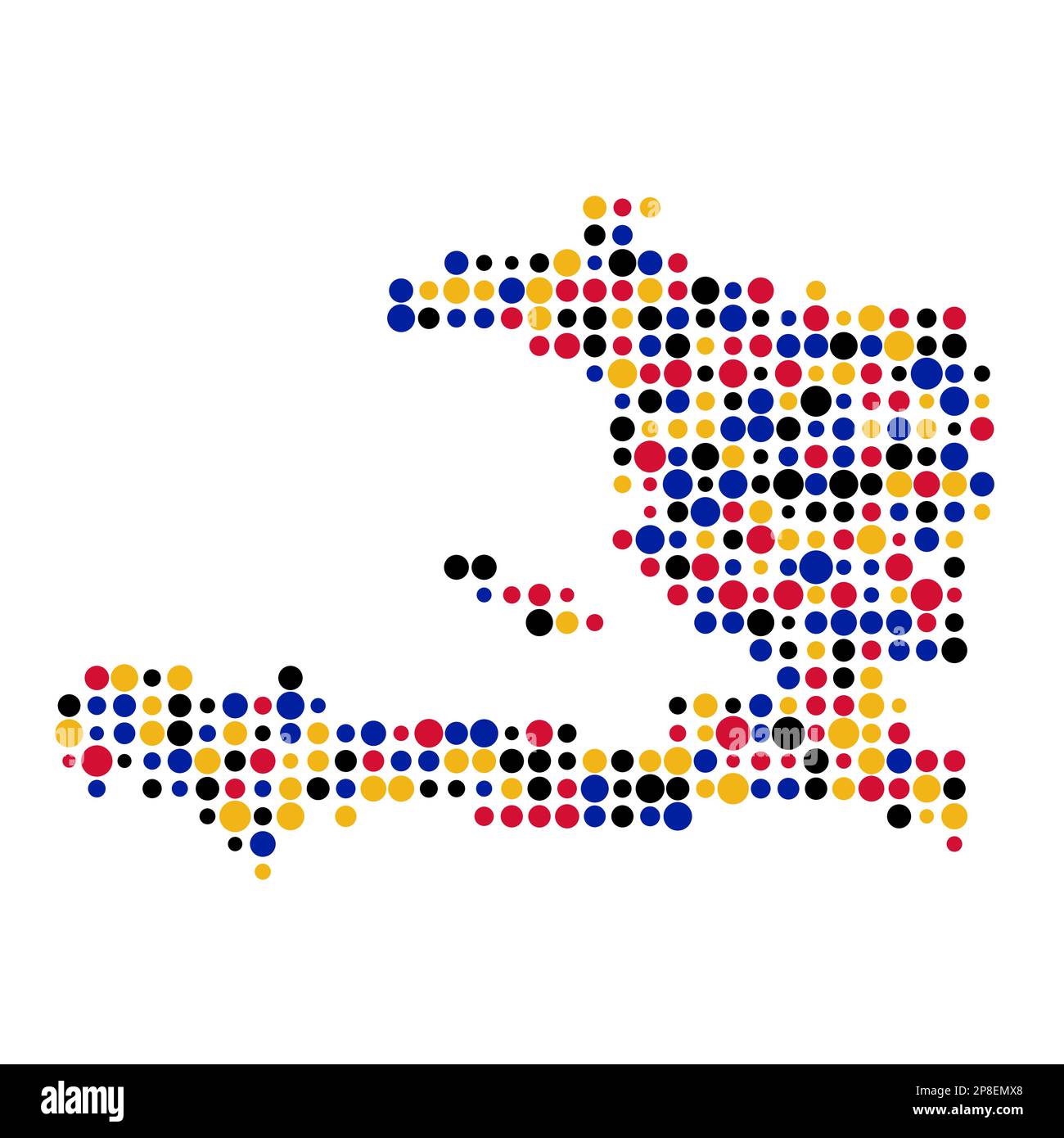 Haiti Map Silhouette Pixelated generative pattern illustration Stock ...
