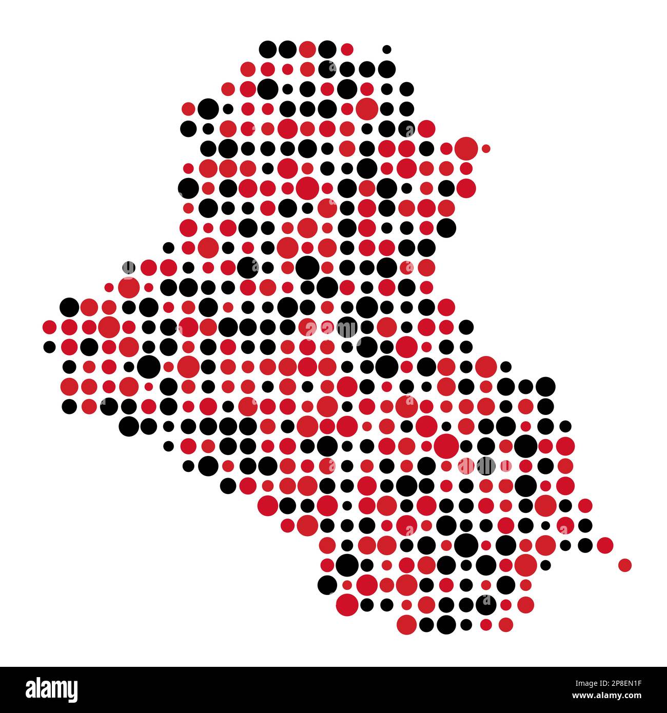 Iraq Map Silhouette Pixelated generative pattern illustration Stock ...
