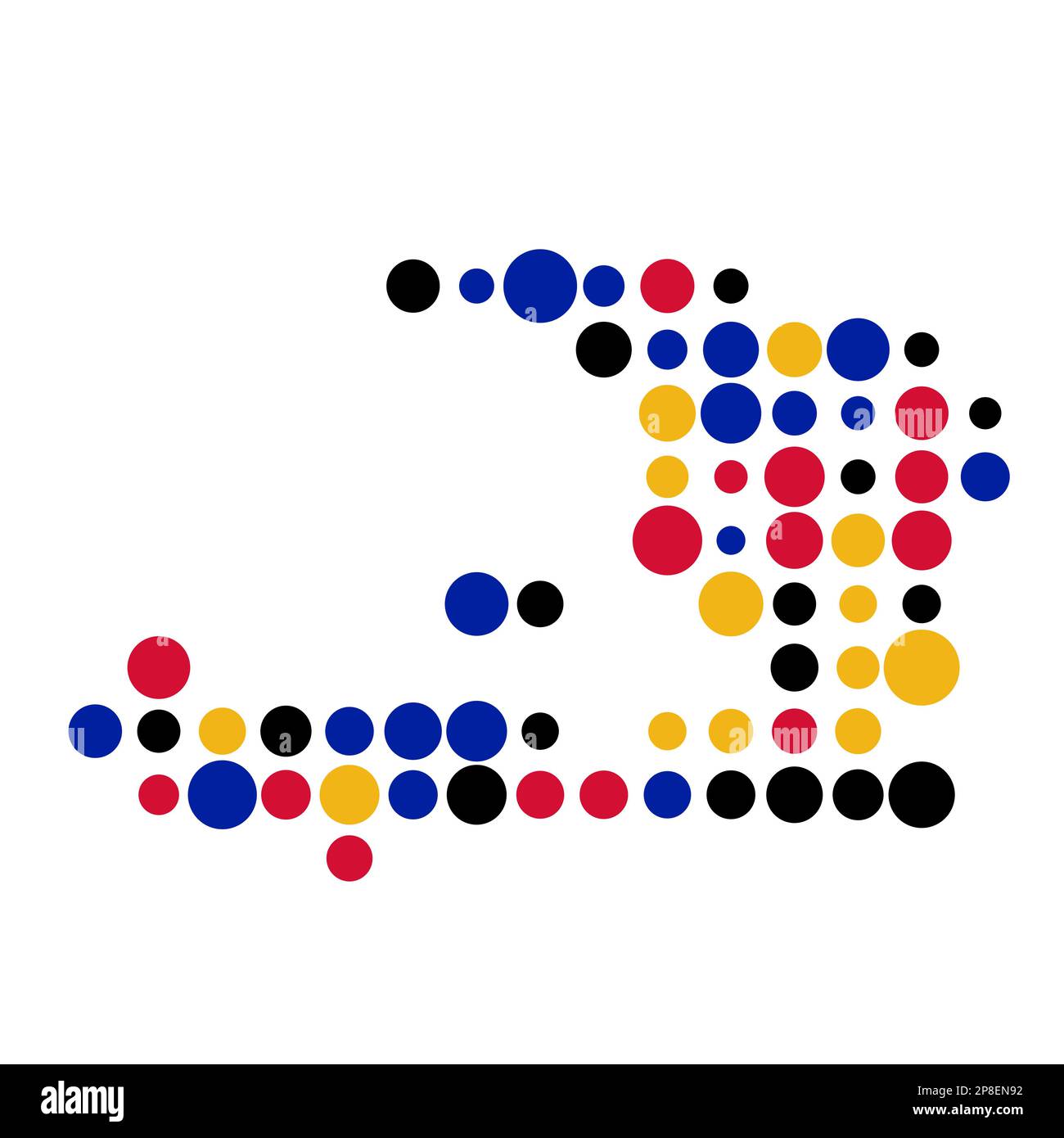 Haiti Map Silhouette Pixelated generative pattern illustration Stock ...