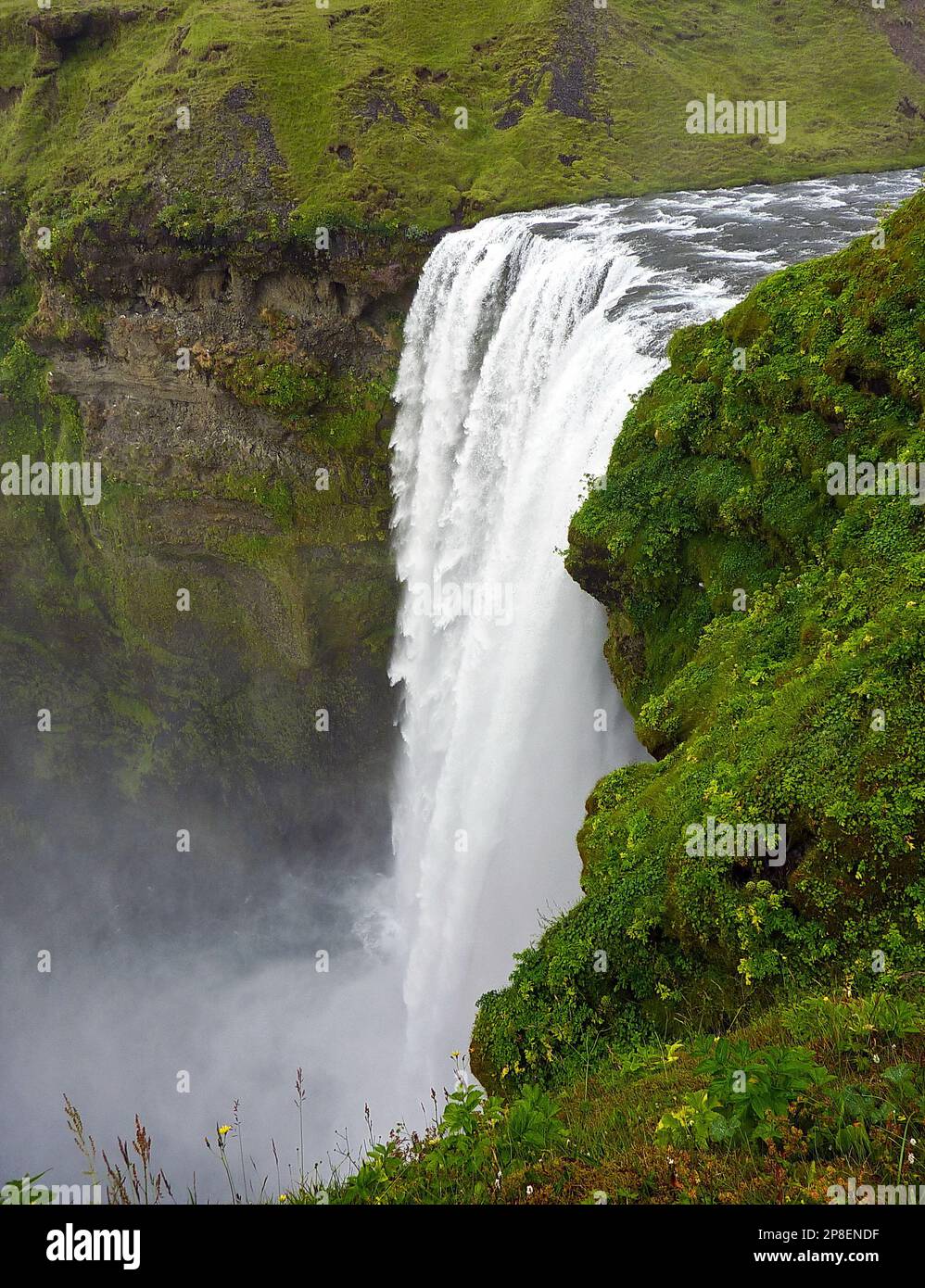 Aerial view lush waterfall hi-res stock photography and images - Alamy