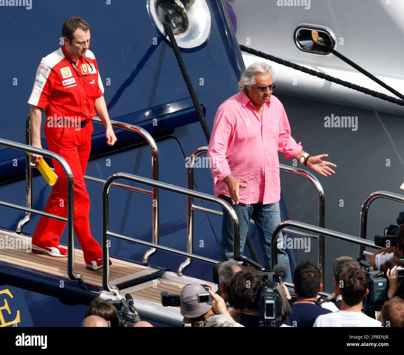 Renault Team Principal Flavio Briatore, right, and Ferrari Team ...