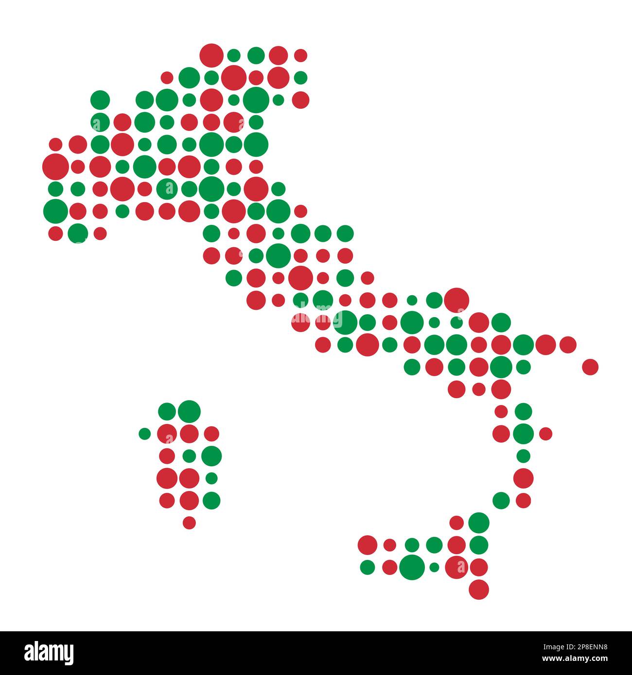 Italy Map Silhouette Pixelated generative pattern illustration Stock ...