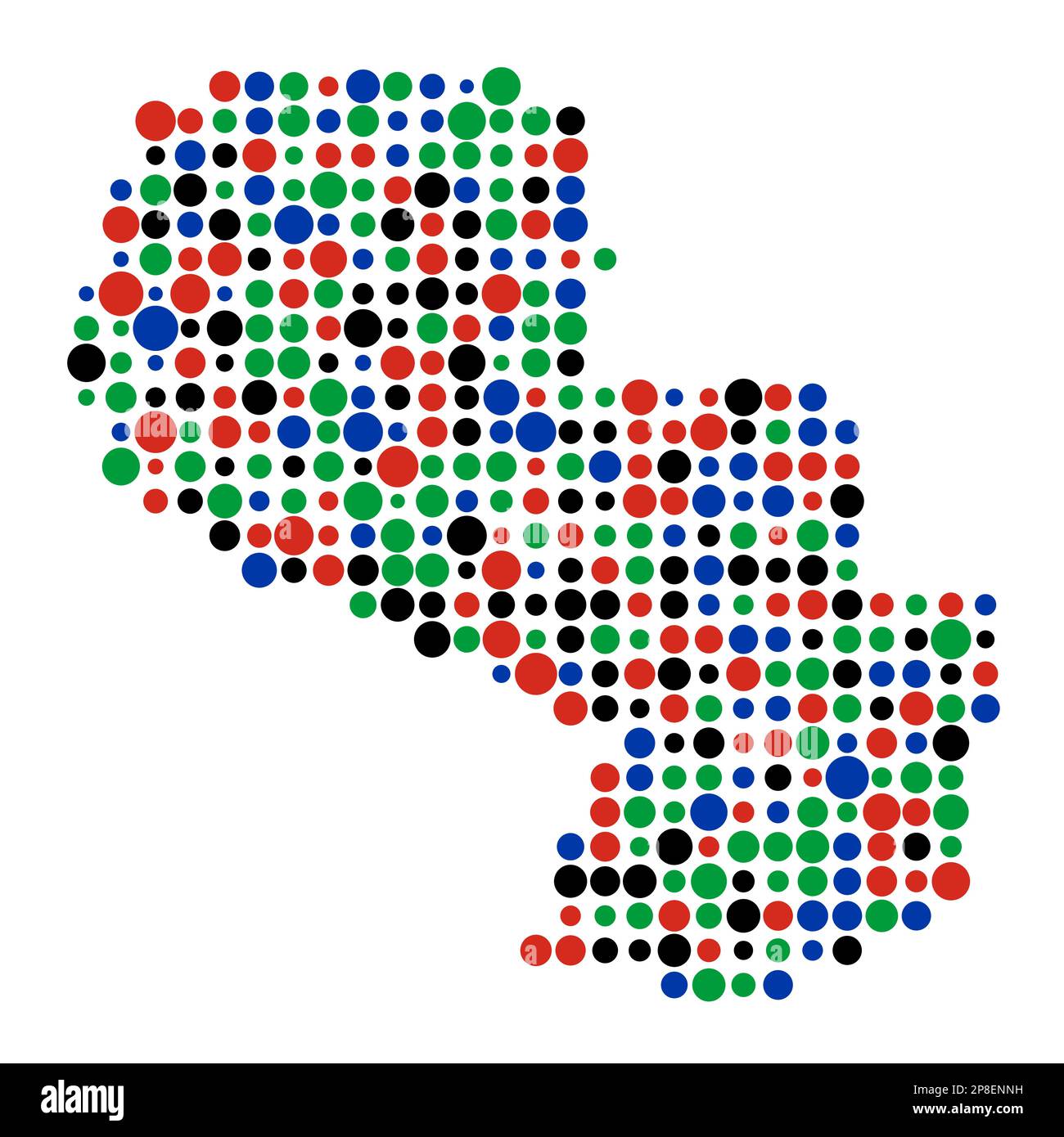Paraguay Map Silhouette Pixelated generative pattern illustration Stock ...
