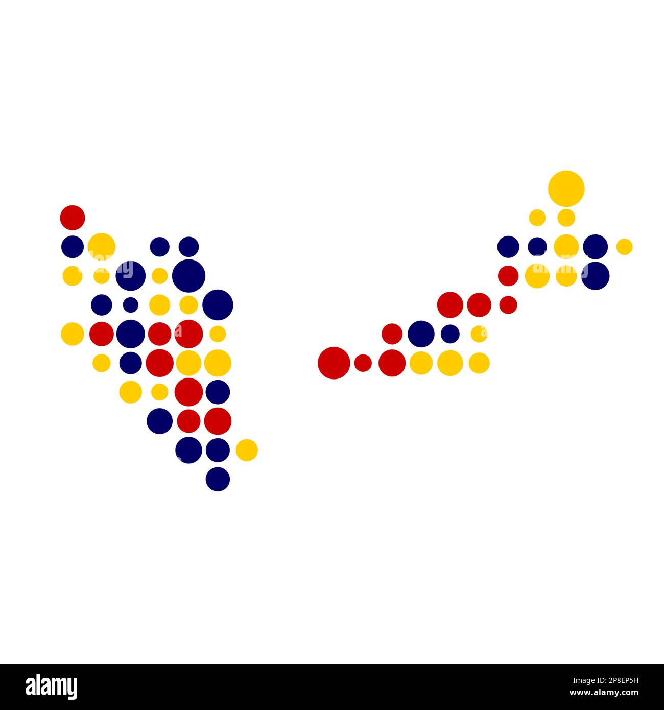 Malaysia Map Silhouette Pixelated generative pattern illustration Stock ...