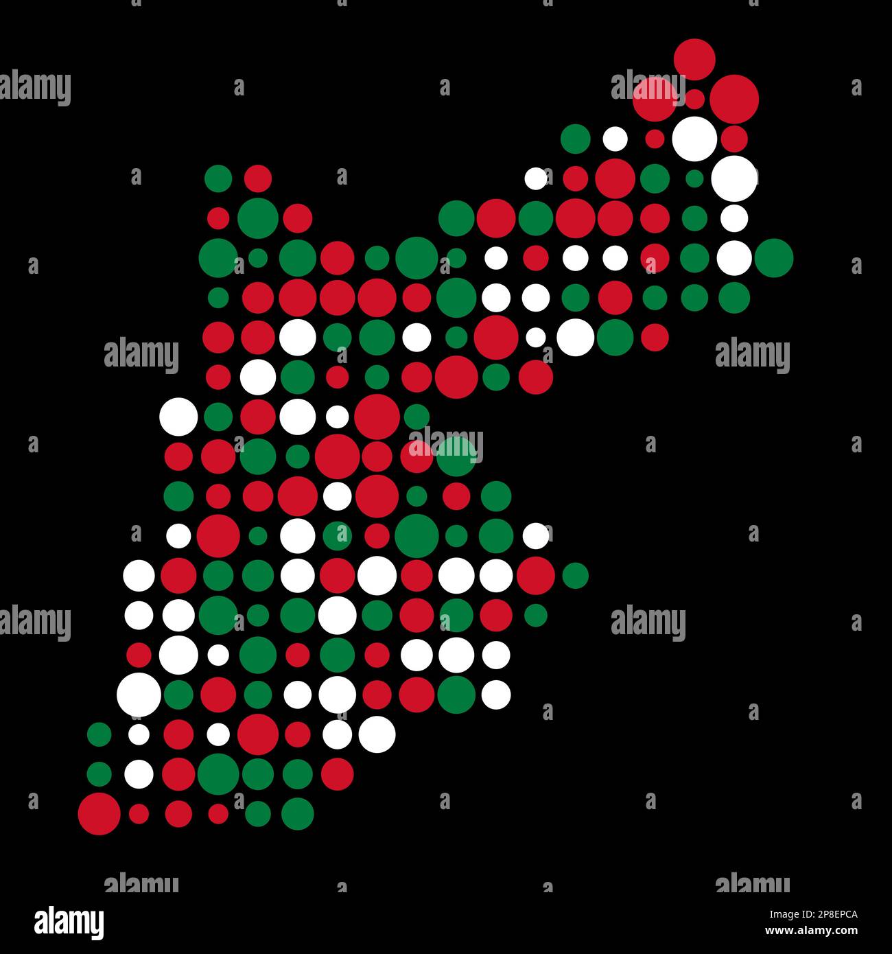 Jordan Map Silhouette Pixelated generative pattern illustration Stock ...