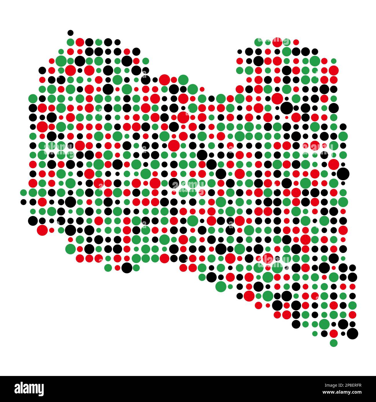 Libya Map Silhouette Pixelated generative pattern illustration Stock ...