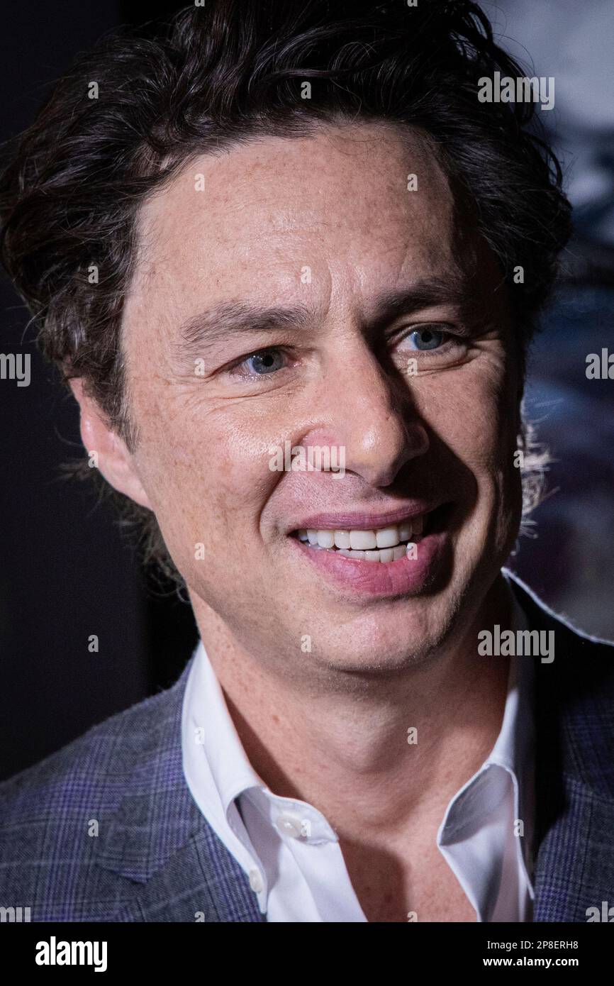 Zach Braff poses for photographers upon arrival for the premiere of the ...