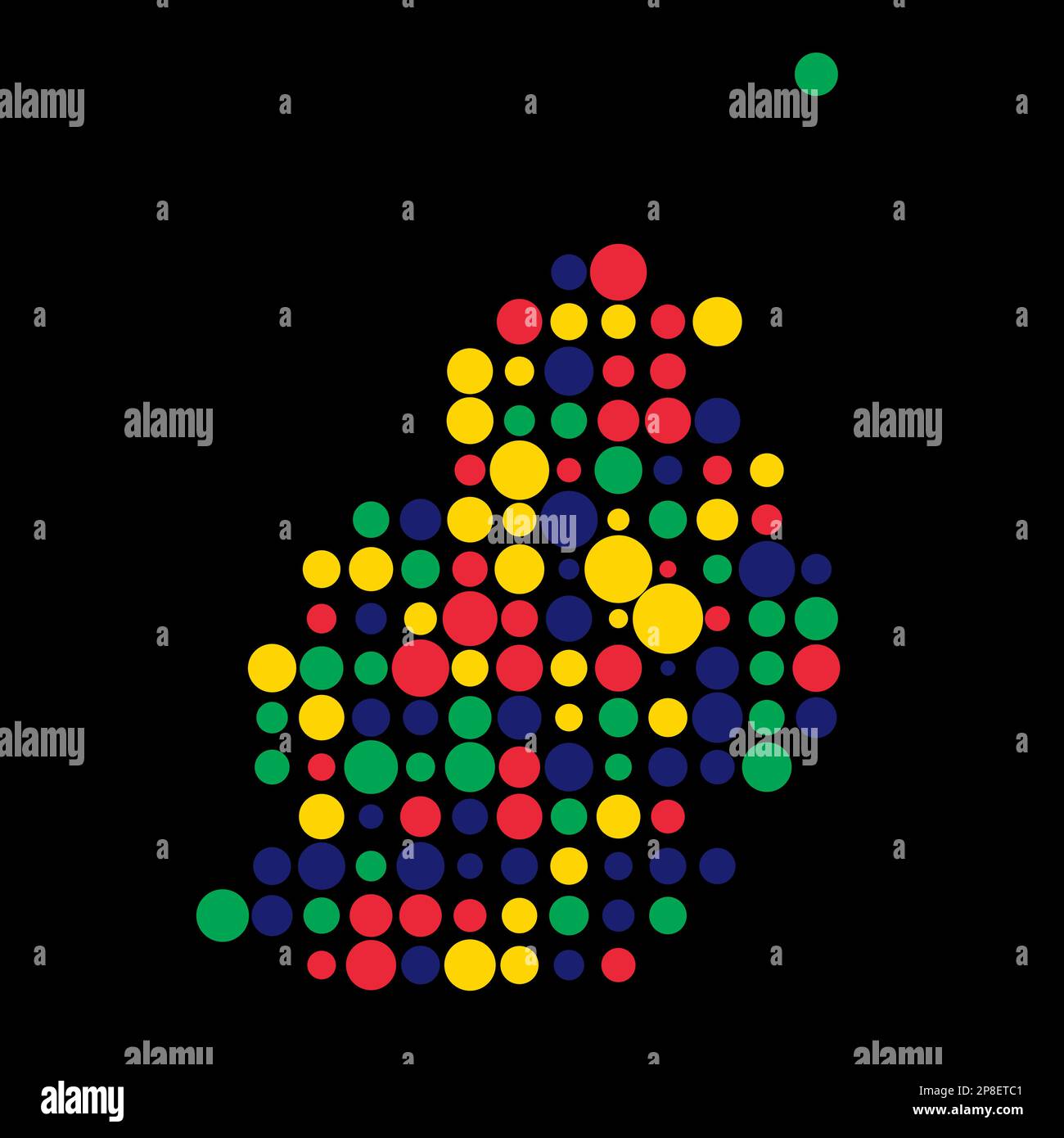 Mauritius Map Silhouette Pixelated generative pattern illustration ...