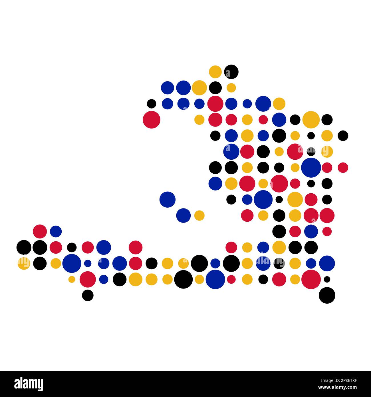 Haiti Map Silhouette Pixelated generative pattern illustration Stock ...
