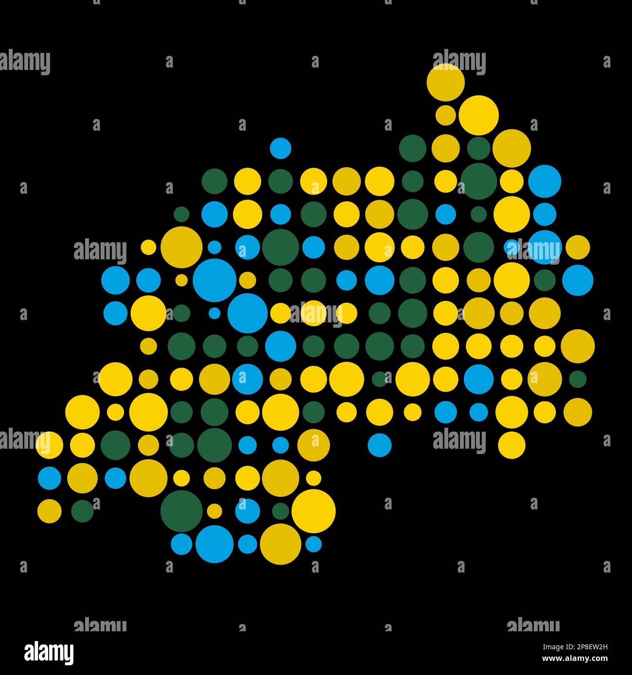 Rwanda Map Silhouette Pixelated generative pattern illustration Stock ...