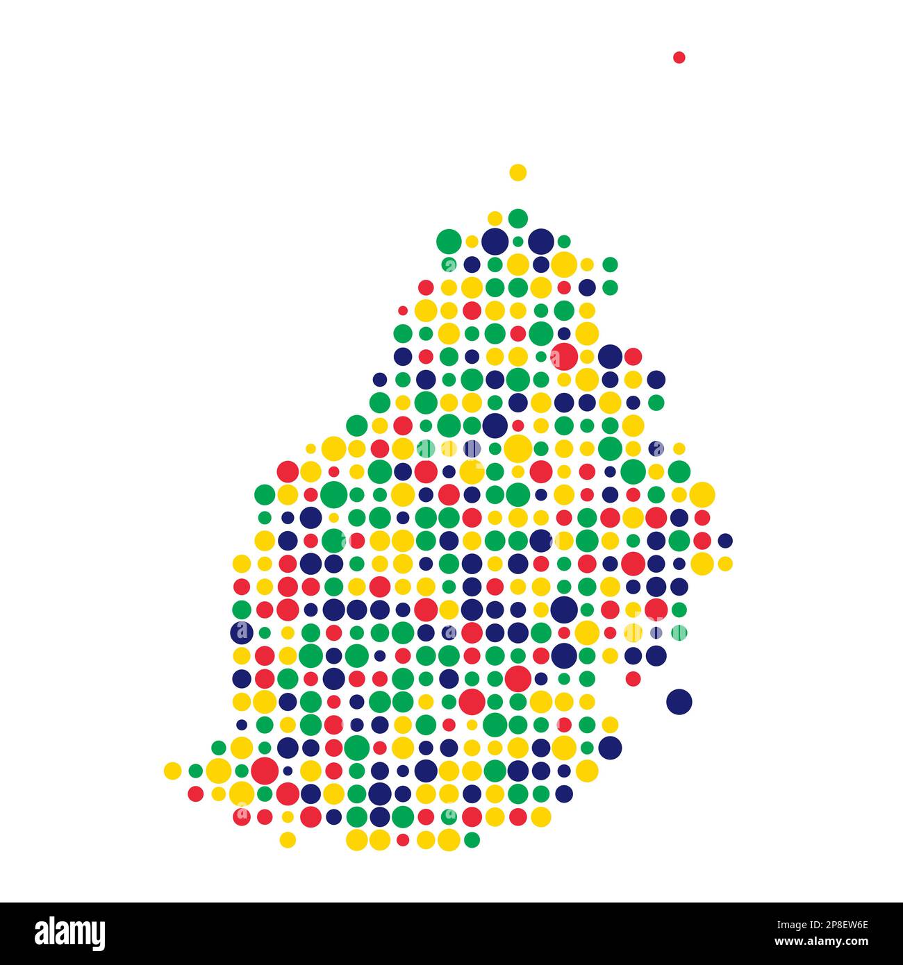 Mauritius Map Silhouette Pixelated generative pattern illustration ...