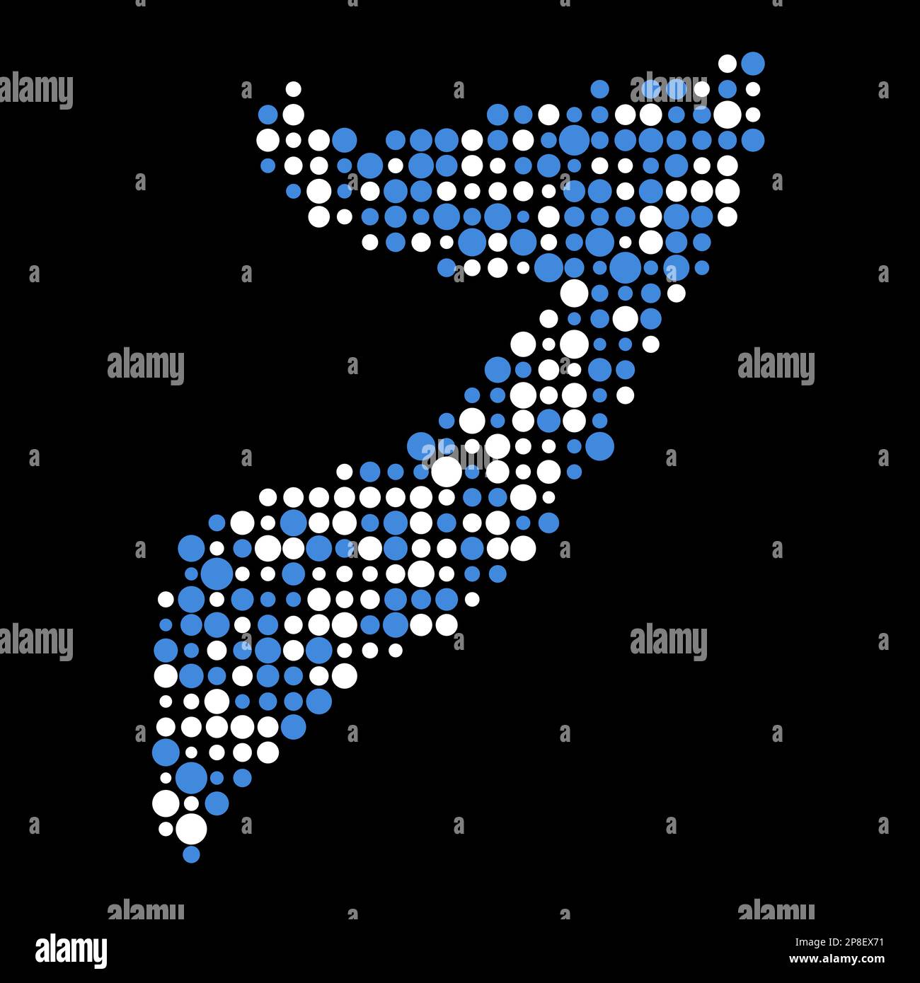 Somalia Map Silhouette Pixelated generative pattern illustration Stock ...